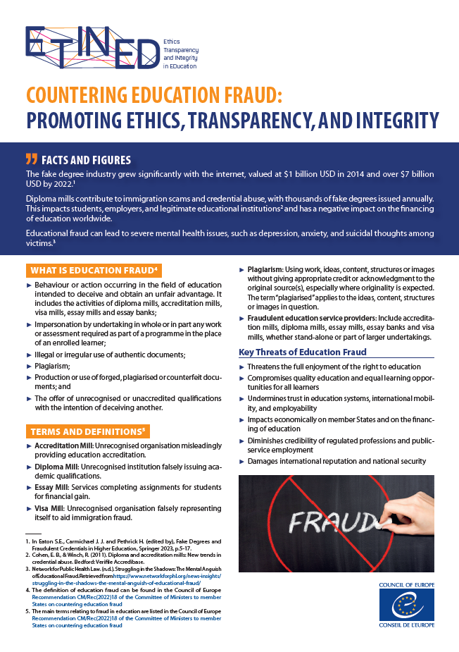 ETINED - Countering Education Fraud - Education